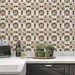Vintage Neutral Tones Ceramic Tile Unique Patterned Kitchen Backsplash ...