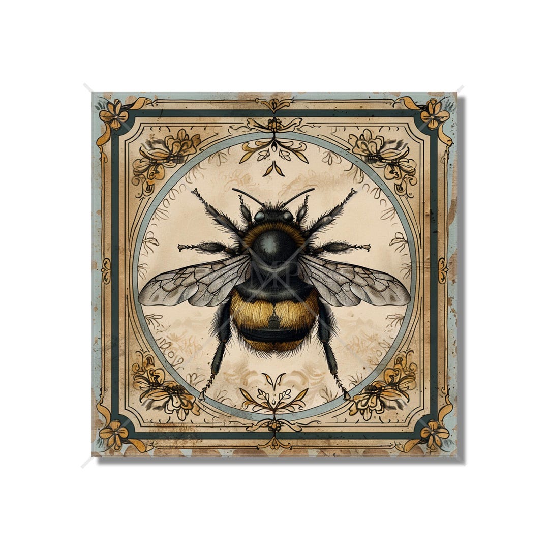 Vintage Bee Design Ceramic Tile - Kitchen Backsplash Tile - Unique ...