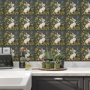 William Morris Vintage Rabbit Tile Decorative Rabbit Ceramic Tile ...