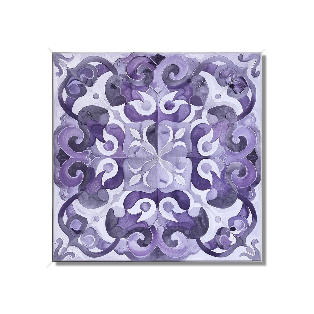 Lavender Purple Patterned Ceramic Tile - Purple Kitchen Backsplash Tile ...