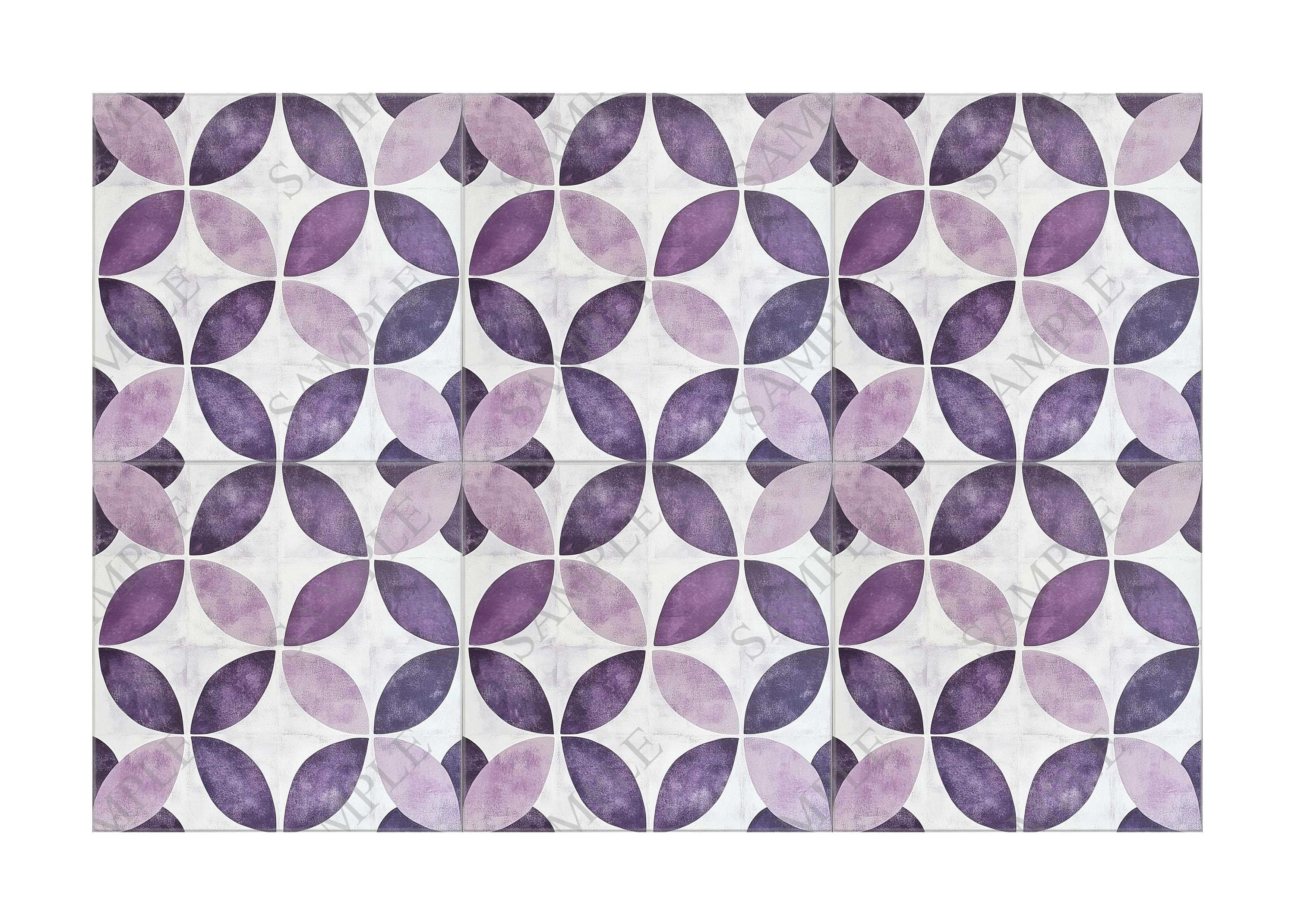 Dusty Lavender Ceramic Tile - Lavender Patterned Kitchen Backsplash ...