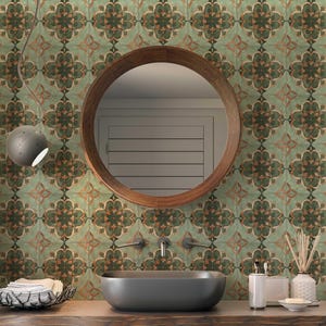 Aged Green Copper Ceramic Tile - Vintage Aged Design Tile - Unique ...