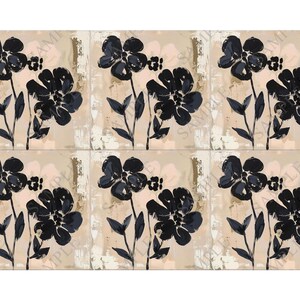 Modern Floral Design Ceramic Accent Tile - Floral Design Kitchen Accent ...