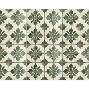 Green Patterned Ceramic Tile - Unique Patterned Green Kitchen ...