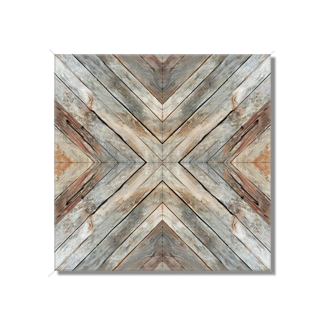 Gray Tan Wood Design Ceramic Tile - Geometric Kitchen Backsplash Tile ...