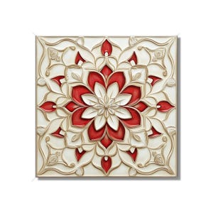 Red Cream Decorative Ceramic Tile - Unique Red Kitchen Backsplash Tiles ...
