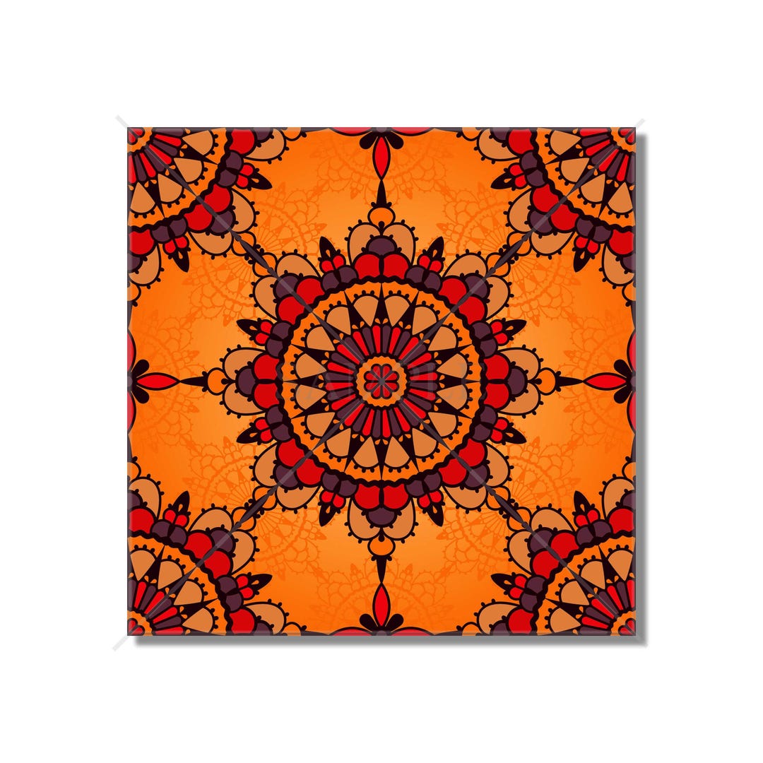 Orange Moroccan Design Ceramic Tile Kitchen Backsplash - Unique ...