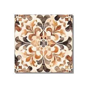 Copper Brown Cream Patterned Ceramic Tile - Copper Kitchen Backsplash ...