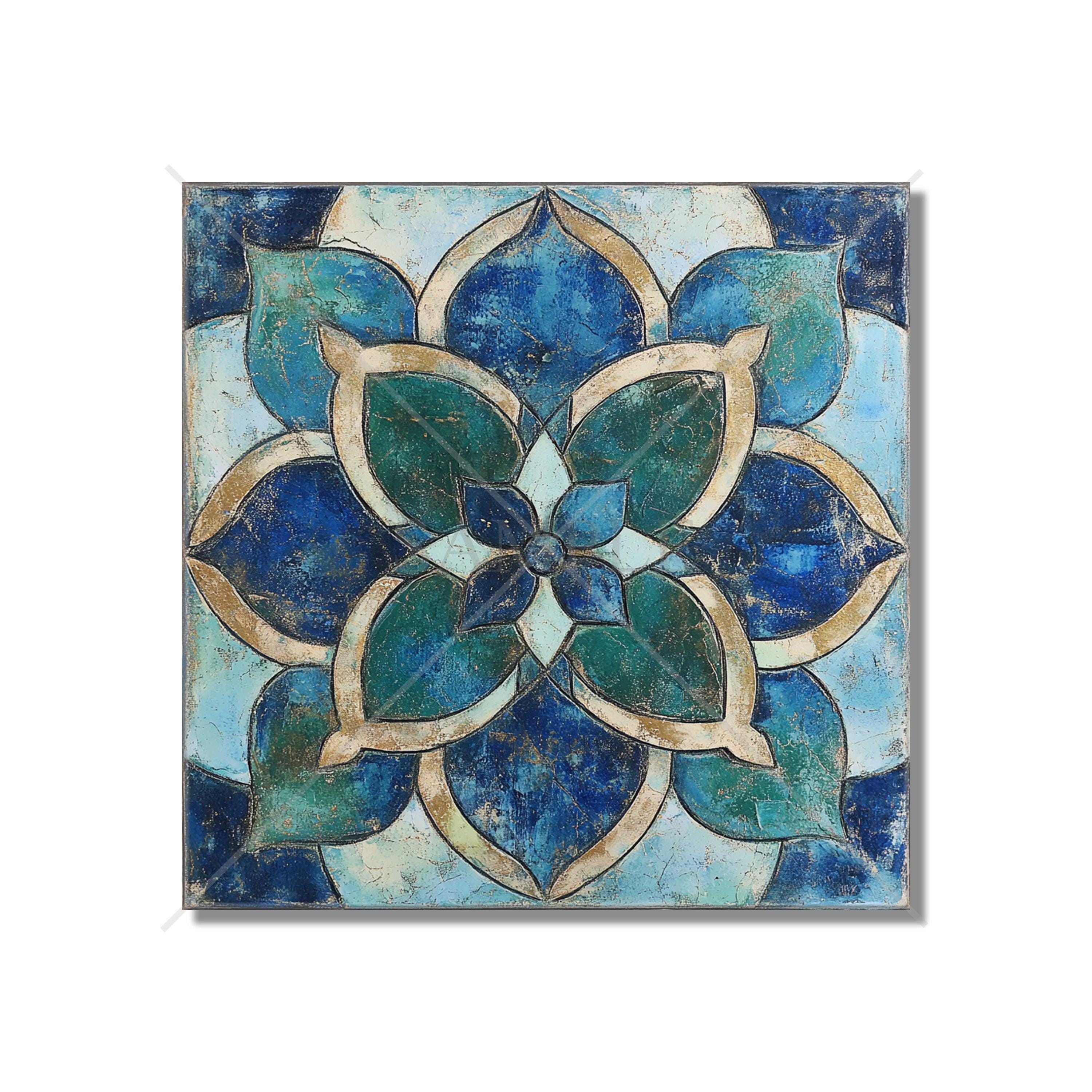 Blue Green Turquoise Ceramic Tile - Vintage Moroccan Tile Design ...