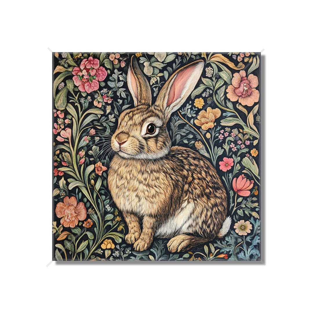 Decorative Rabbit Ceramic Tile Woodland Rabbit Ceramic Tile William ...