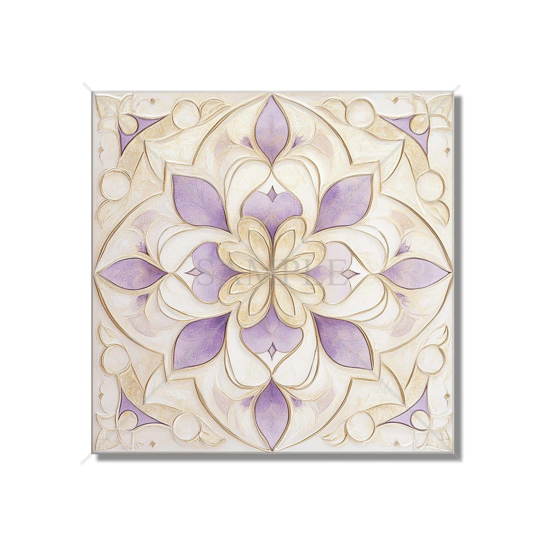 Lavender Patterned Backsplash Tile - Purple Kitchen Tile Patterned ...