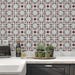Pink and Black Floral Ceramic Tile - Floral Kitchen Backsplash Tile ...