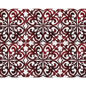 Dark Red Wine Patterned Ceramic Tile - Red Kitchen Backsplash Tile ...
