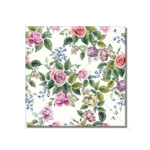 Shabby Chic Roses Design Ceramic Tile - Shabby Chic Floral Kitchen ...