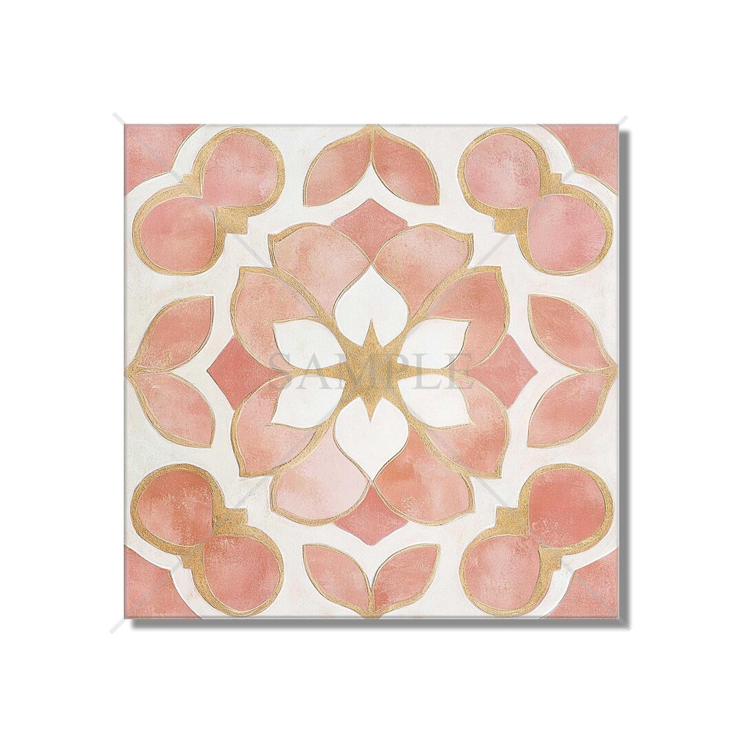Pink Ceramic Tiles Kitchen Backsplash Pink and White Patterned Tile ...