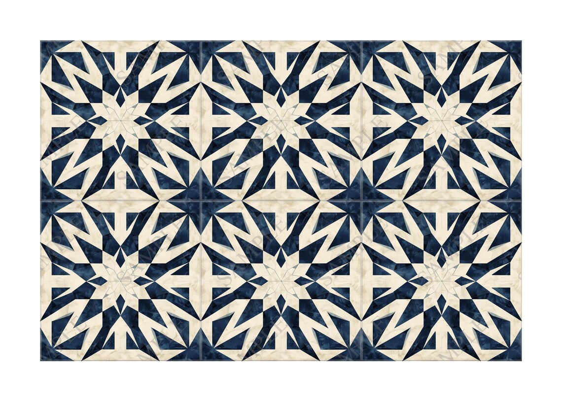 Dark Blue Ceramic Tile - Vintage Moroccan Tile Design - Unique Kitchen ...