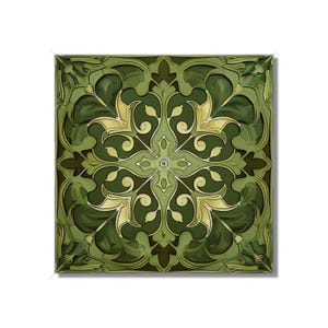 Green Ceramic Tile Vintage Moroccan Tile Design Green Kitchen ...