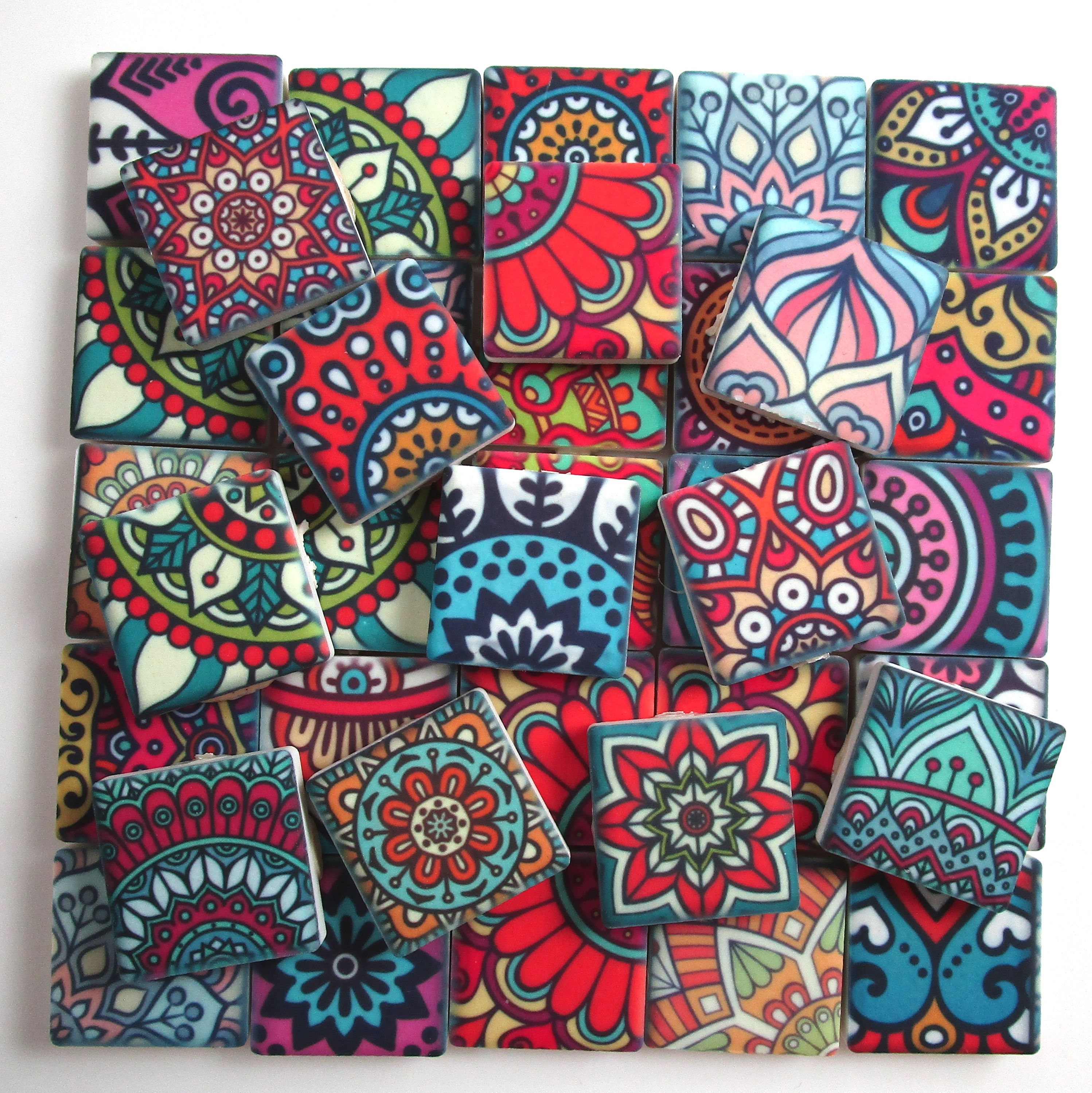 Decorative Tiles Home Décor Ceramic Accent Tile Bright Beautiful Boho ...