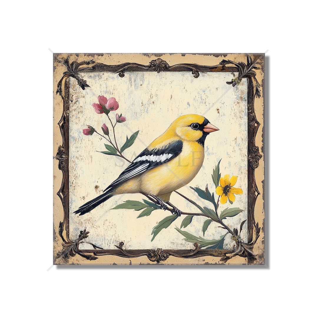Vintage Bird Design Ceramic Tile - Ceramic Tiles With Birds - Bird ...