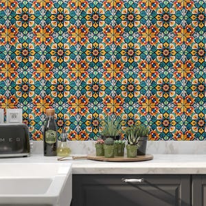 Bright Multi Colored Ceramic Tile - Bright Colors Kitchen Tile - Unique ...