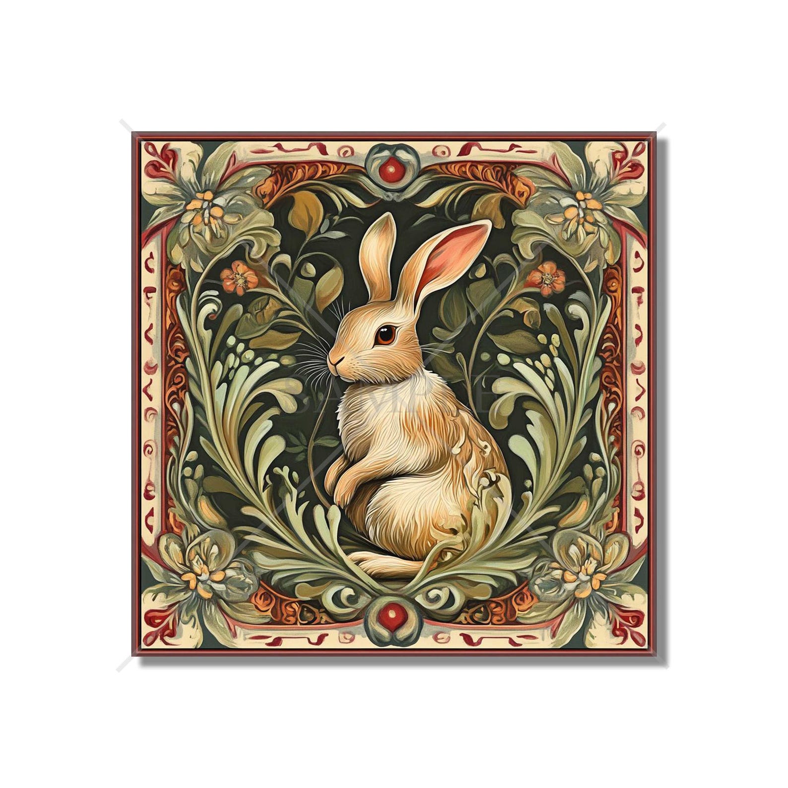 Bunny Rabbit Ceramic Tile Vintage Design Rabbit Ceramic Tile - Rabbit ...