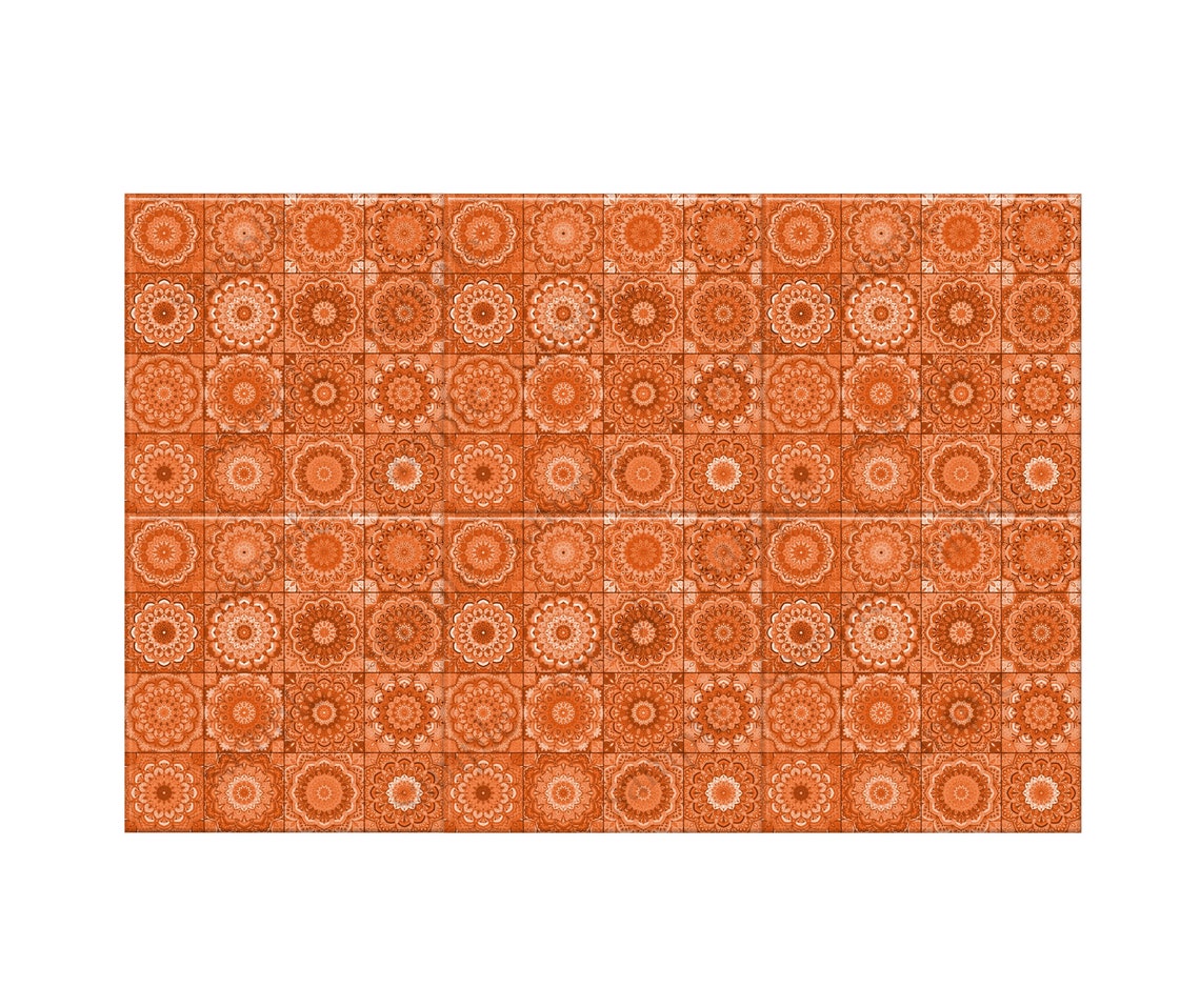 Bright Orange Ceramic Accent Tile - Orange Mosaic Moroccan Tile Design ...
