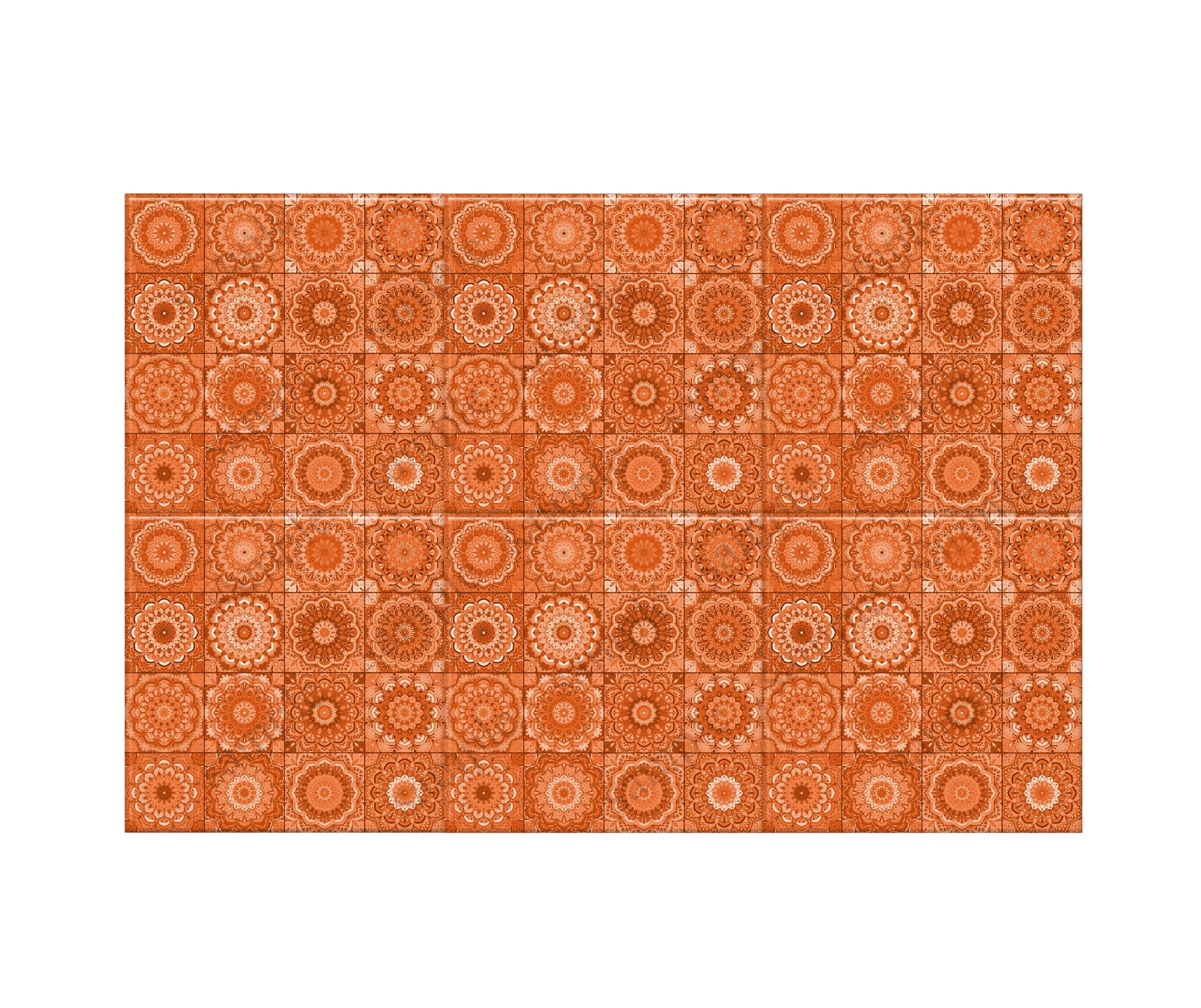 Bright Orange Ceramic Accent Tile - Orange Mosaic Moroccan Tile Design ...