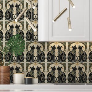 Black Cat Design Ceramic Tile Kitchen Backsplash and Bathroom Ceramic ...