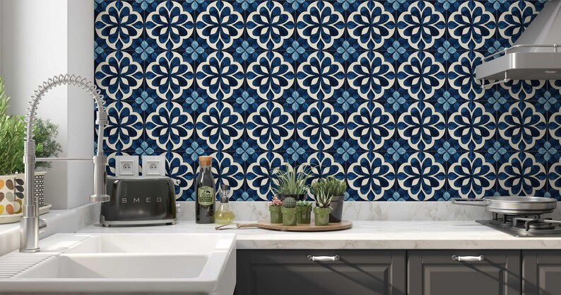Dark Blue Ceramic Tile - Kitchen Backsplash Tile - Bathroom Wall Tile ...