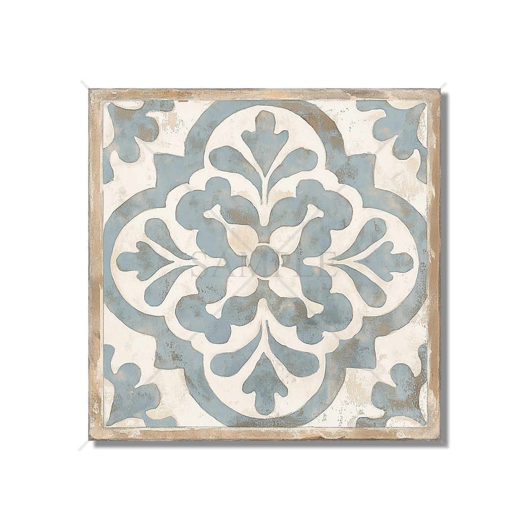 Antique Blue Beige Ceramic Tile Patterned Kitchen Backsplash Tiles ...