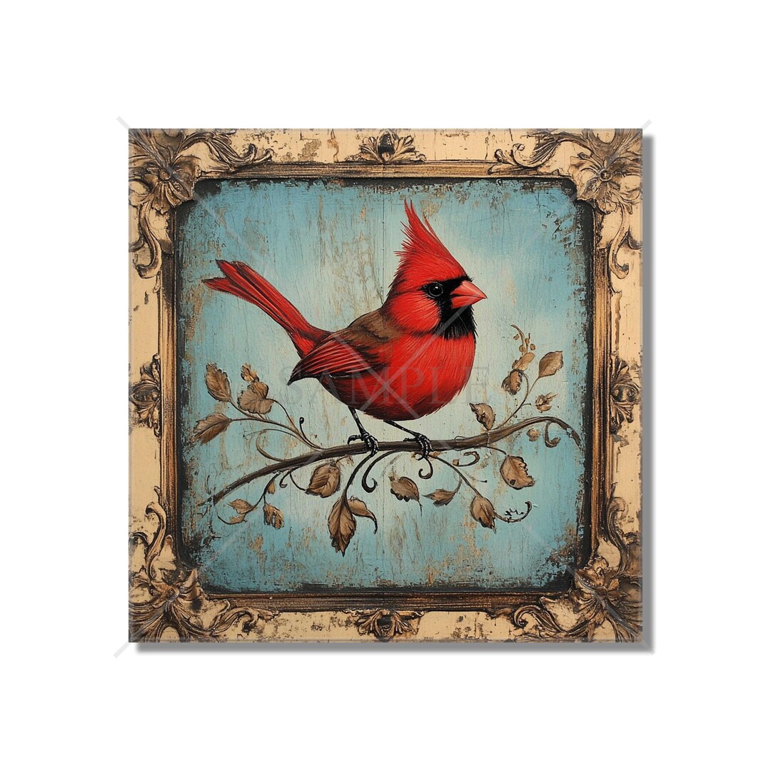 Vintage Bird Design Ceramic Tile - Ceramic Tiles With Birds Cardinal ...