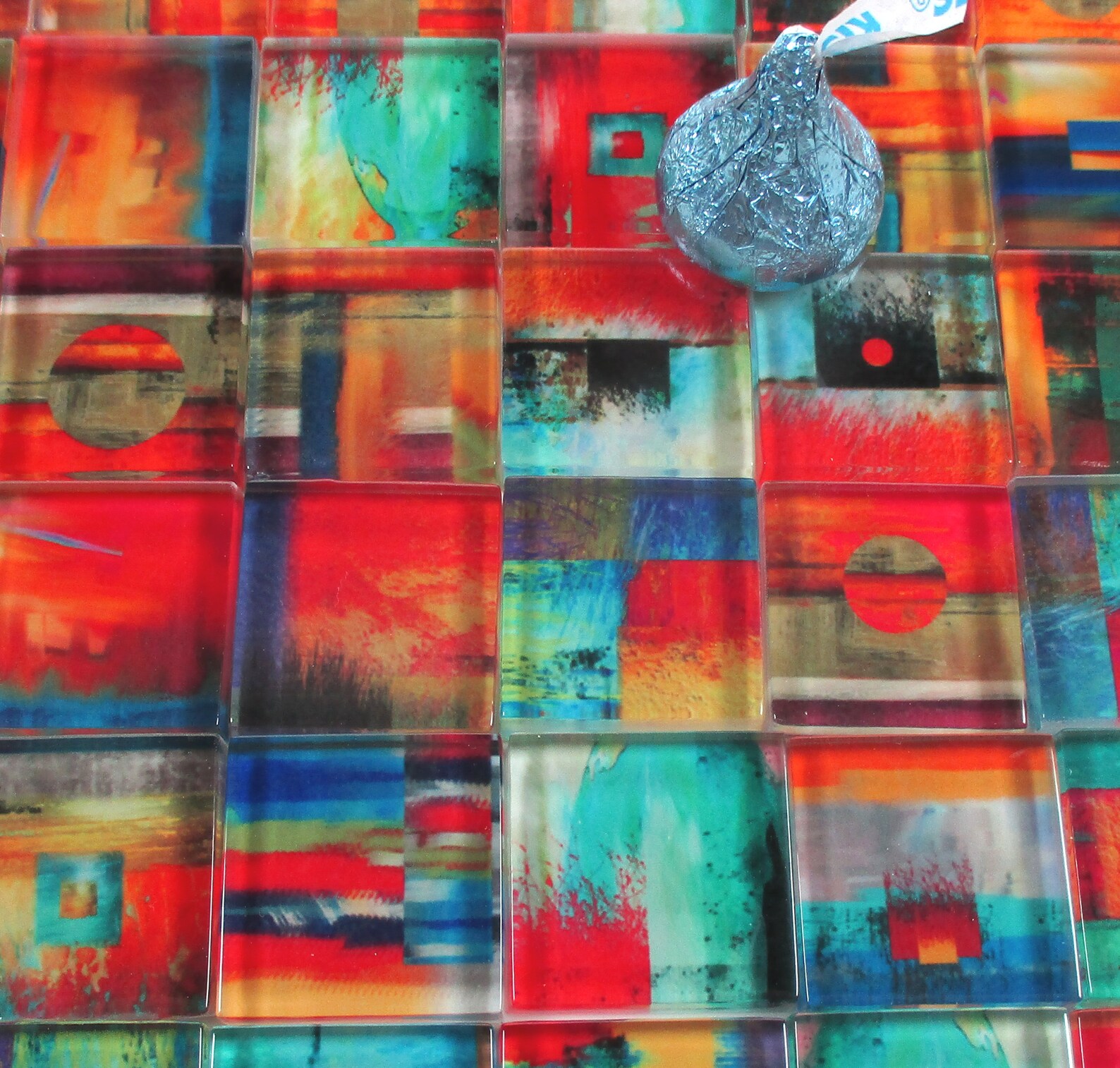 Abstract Art Mixed Designs Glass Mosaic Tiles Bright Colors - Etsy