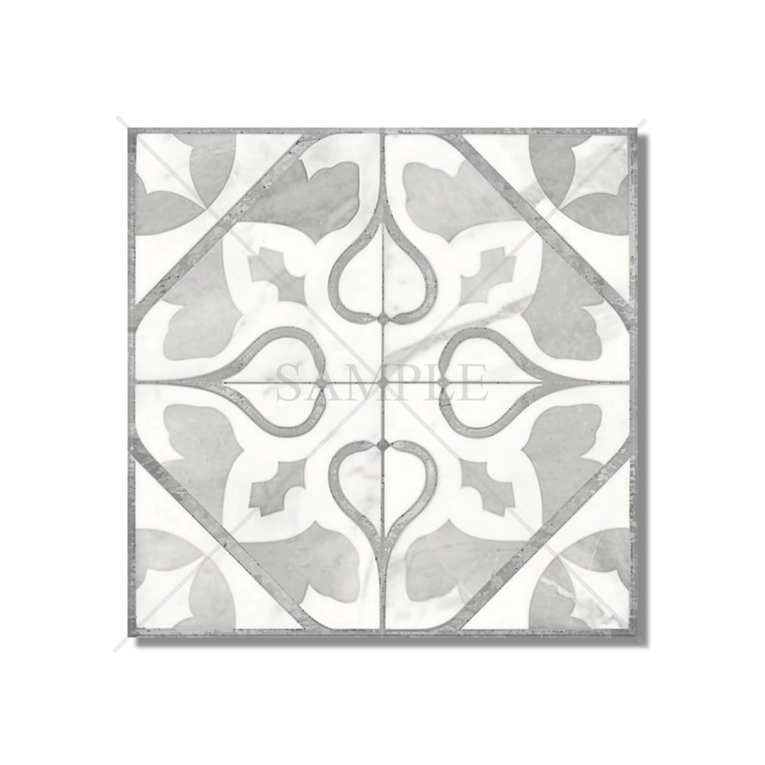 Gray and White Ceramic Tile - Patterned Ceramic Tile - Kitchen ...