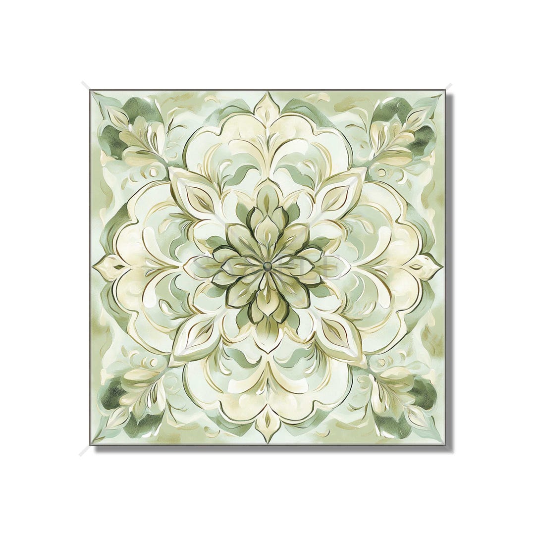Light Green Ceramic Tile Vintage Design Tile - Light Green Kitchen ...