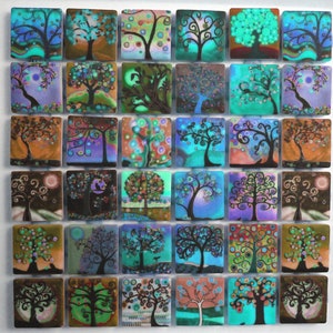 Funky Trees Tree Art Designs Mosaic Tile Pieces Ceramic - Etsy