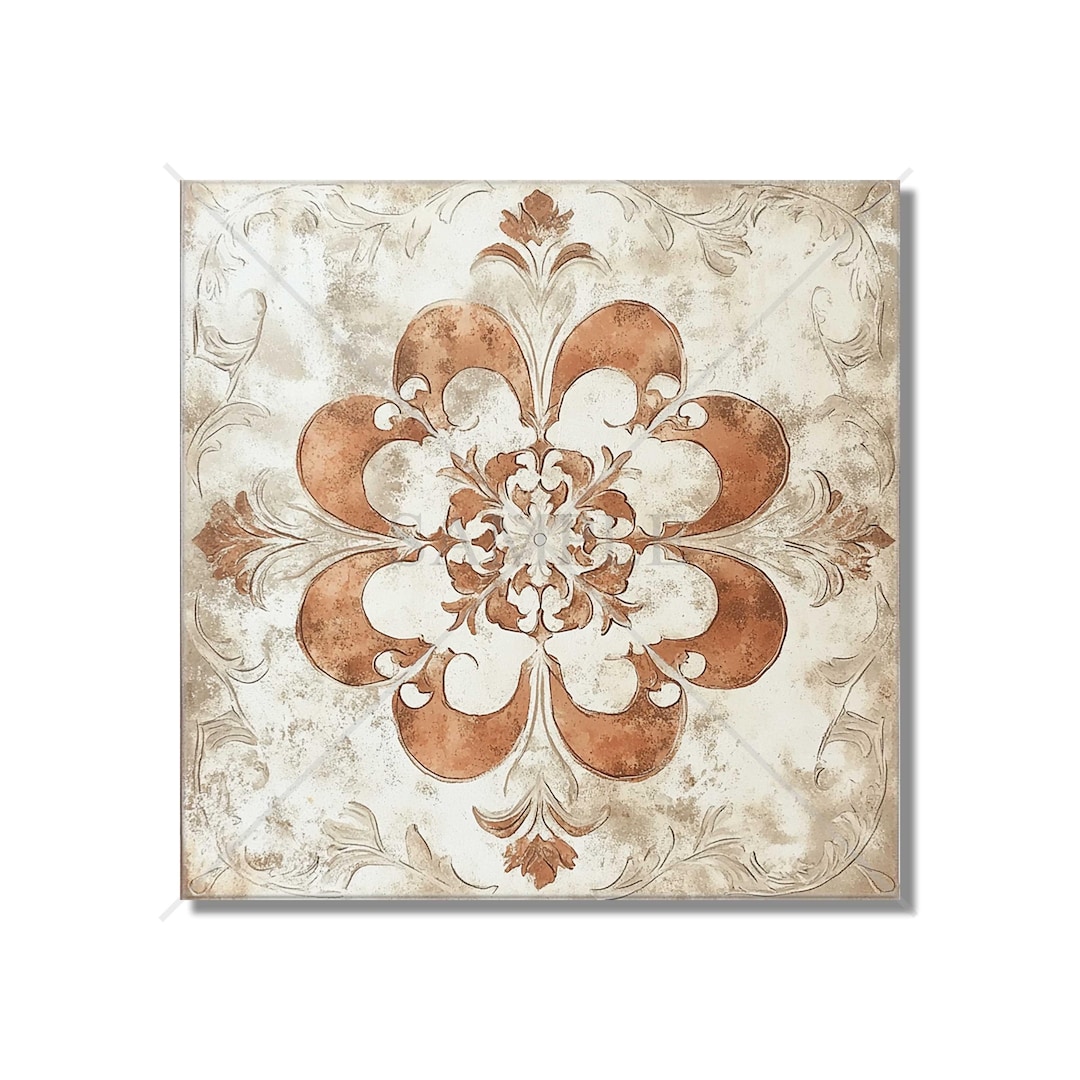 Aged Beige Copper Ceramic Tile - Vintage Aged Design Tile - Unique ...