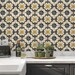 Rustic Black and Mustard Yellow Patterned Ceramic Tiles Vintage ...