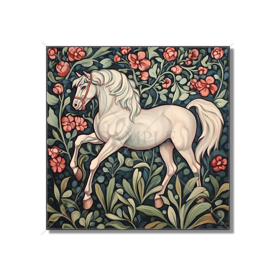 Horse Design Ceramic Tile - Patterned Horse Ceramic Tiles - Animal ...