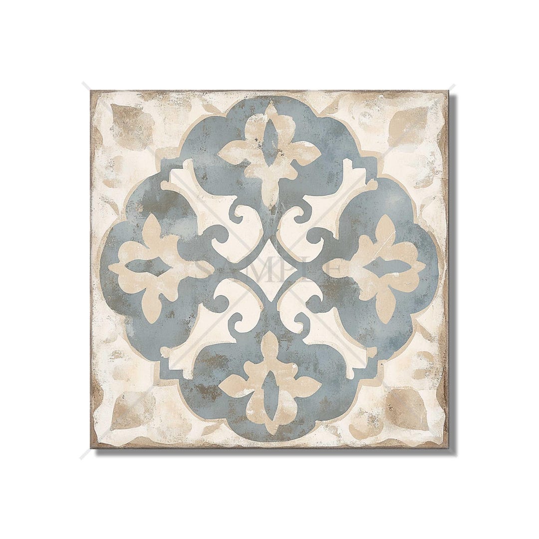 Antique Blue Beige Ceramic Tile Patterned Kitchen Backsplash Tiles ...