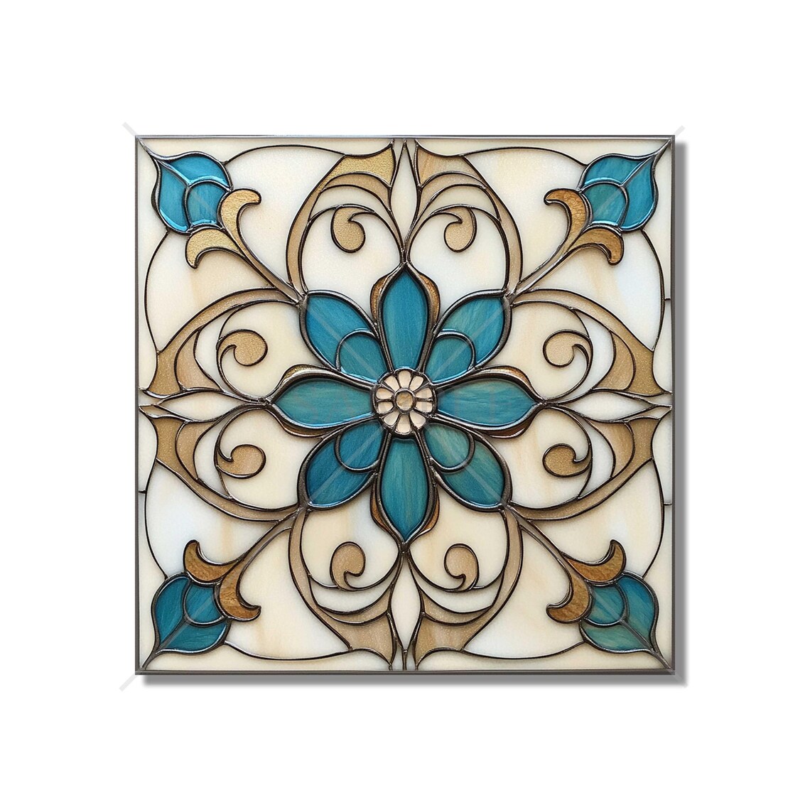 Ceramic Tile Turquoise Blue Cream Design Kitchen Backsplash Tile ...