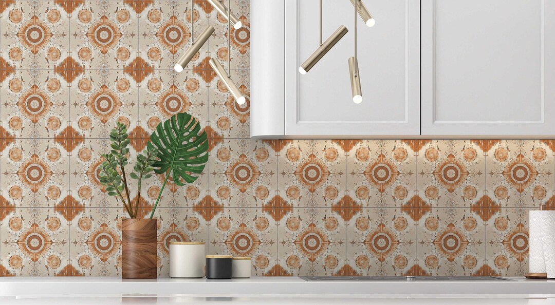 Boho Terra Cotta Design Ceramic Tile - Vintage Boho Tile Design ...
