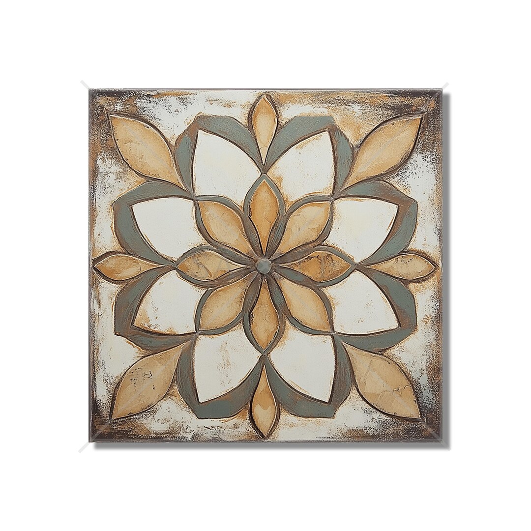 Sage Green Tan Ceramic Tile Antique Pattern Green Tan Kitchen ...