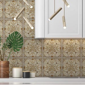 Neutral Tones Ceramic Tile Unique Patterned Kitchen Backsplash Tile ...