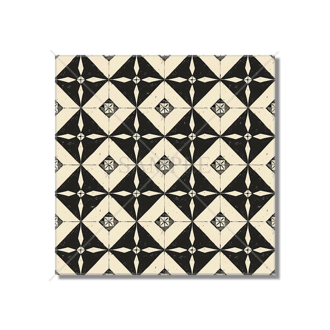 Black and off White Ceramic Tile - Decorative Ceramic Tile - Kitchen ...