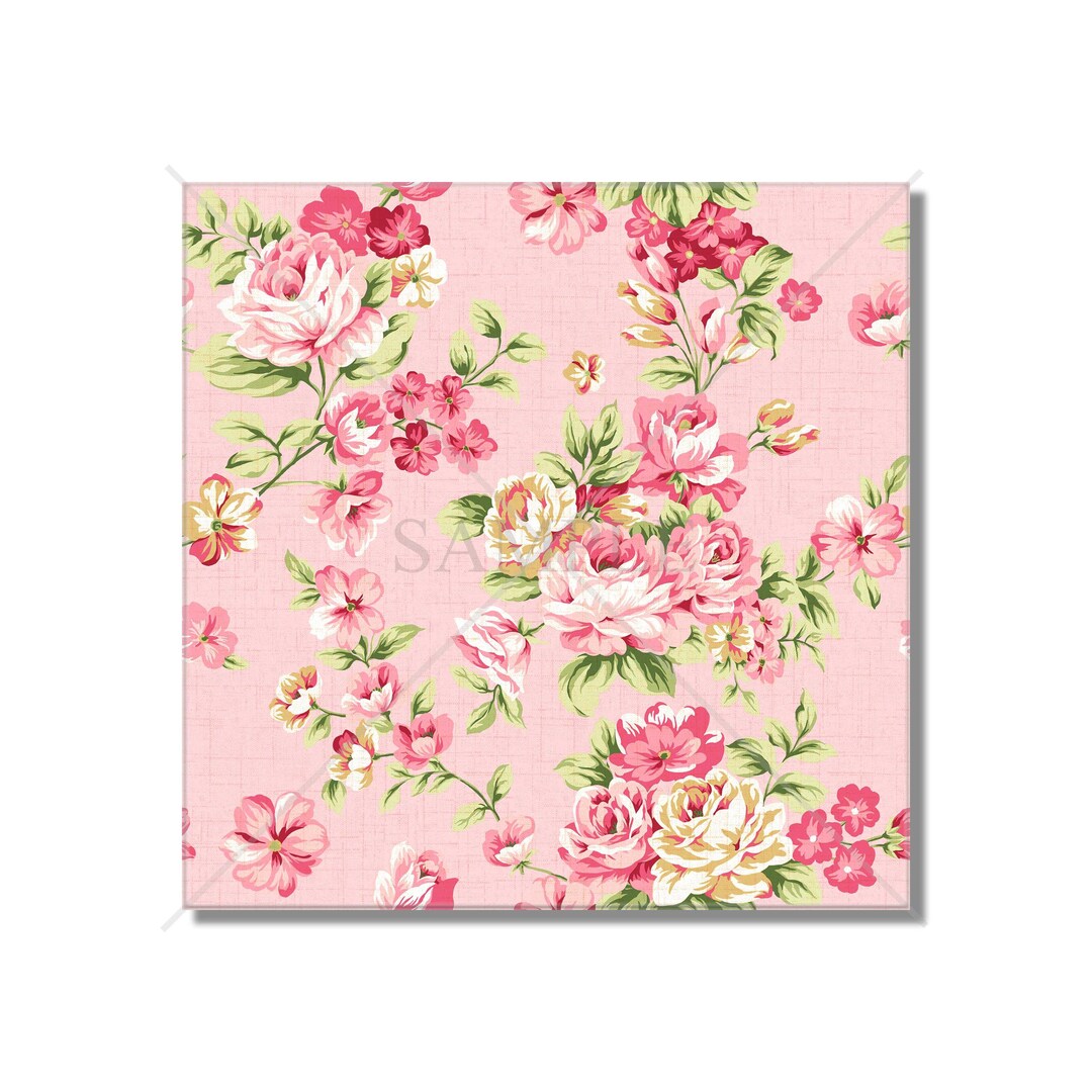 Pink Rose Floral Ceramic Tile Backsplash Kitchen and Bathroom Ceramic ...
