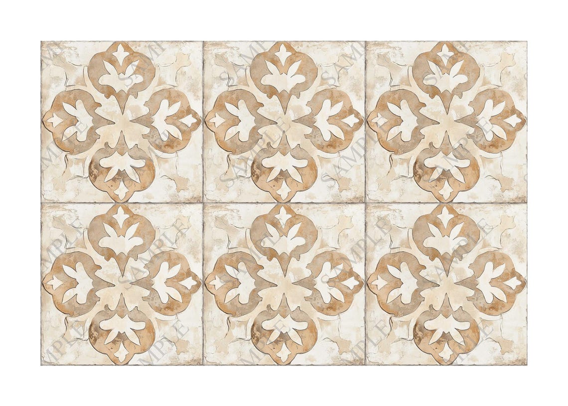 Neutral Tones Vintage European Design Ceramic Tiles Patterned Kitchen ...