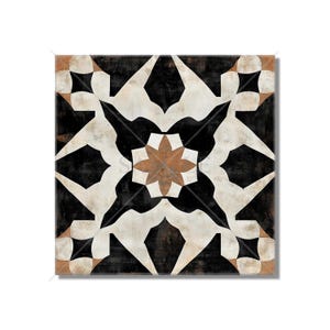 Black Brown Tan Patterned Ceramic Tile - Unique Kitchen Backsplash Tile ...
