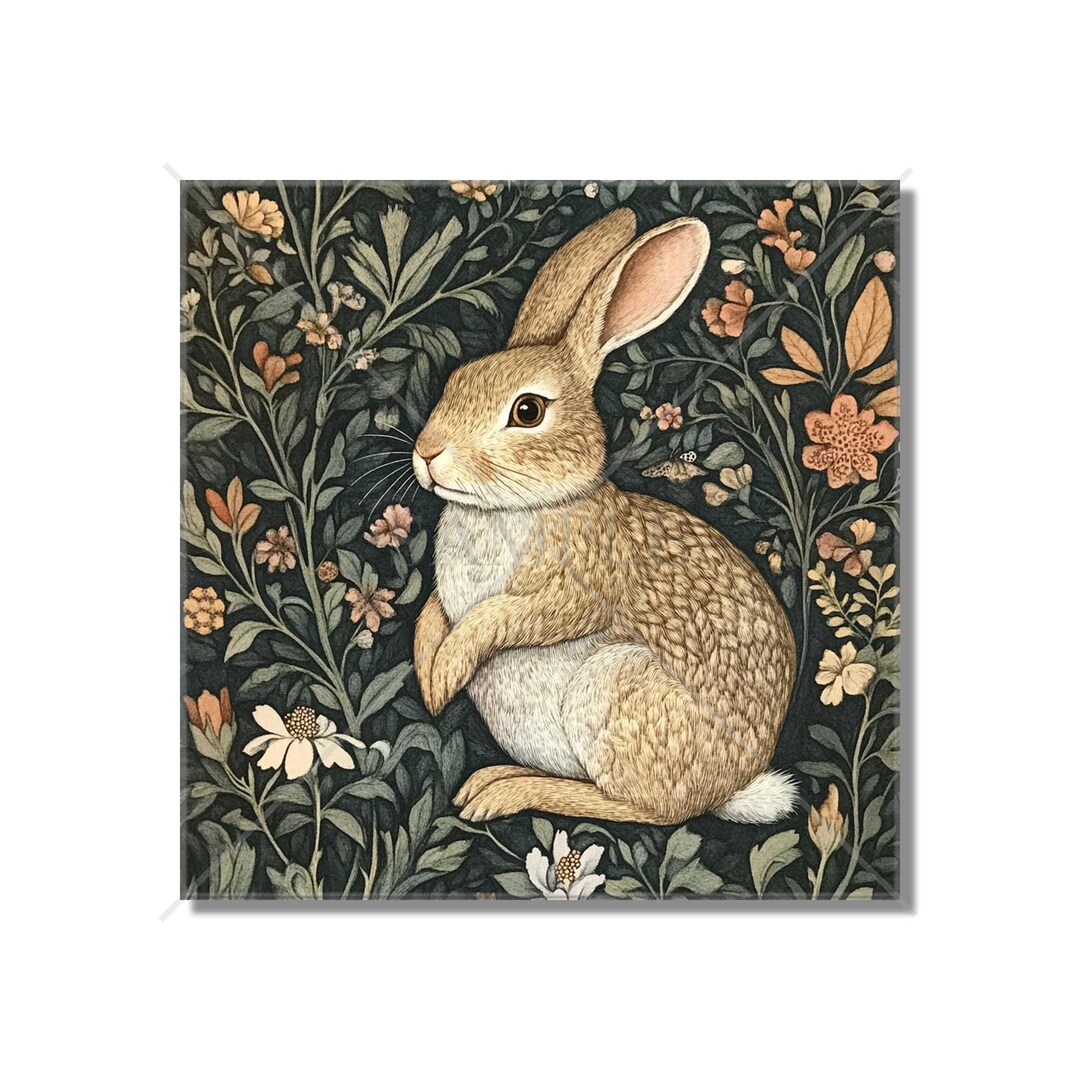 Bunny Rabbit Ceramic Tile - Vintage Design Rabbit Ceramic Tile - Rabbit ...