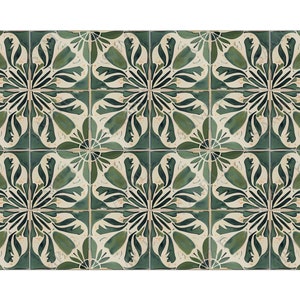 Green Beige Ceramic Tile - Vintage Moroccan Tile Design - Kitchen ...