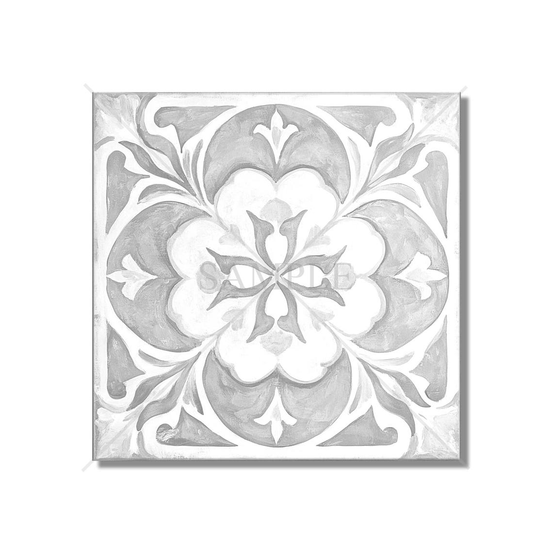 Ceramic Tile Gray Patterned Vintage Design Grey Ceramic Tiles - Grey ...